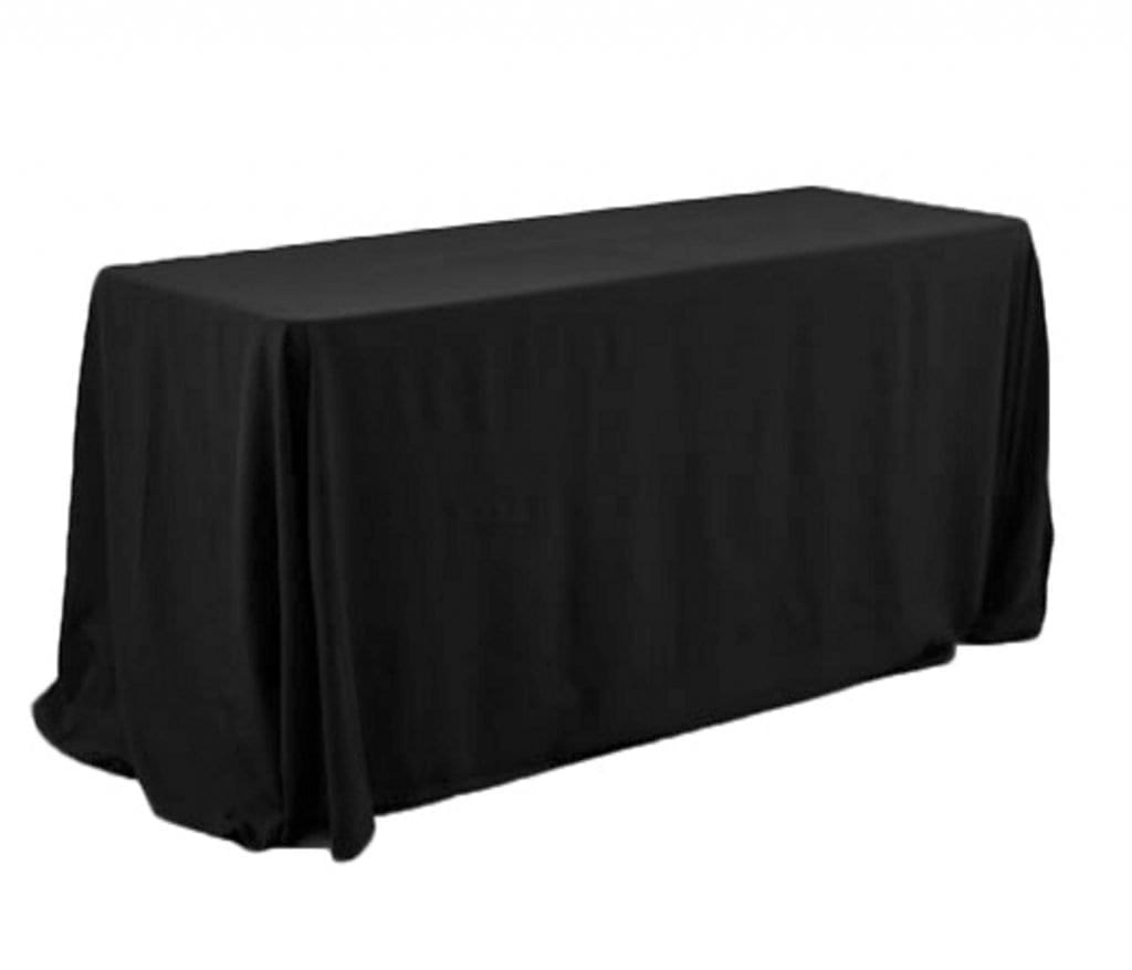 Black Rectangle Satin Linen - Events Delivered By Utah Chair Rental