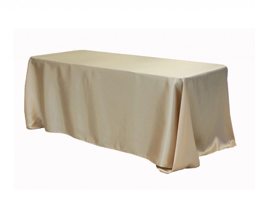Champagne Rectangle Satin Linen - Events Delivered By Utah Chair Rental
