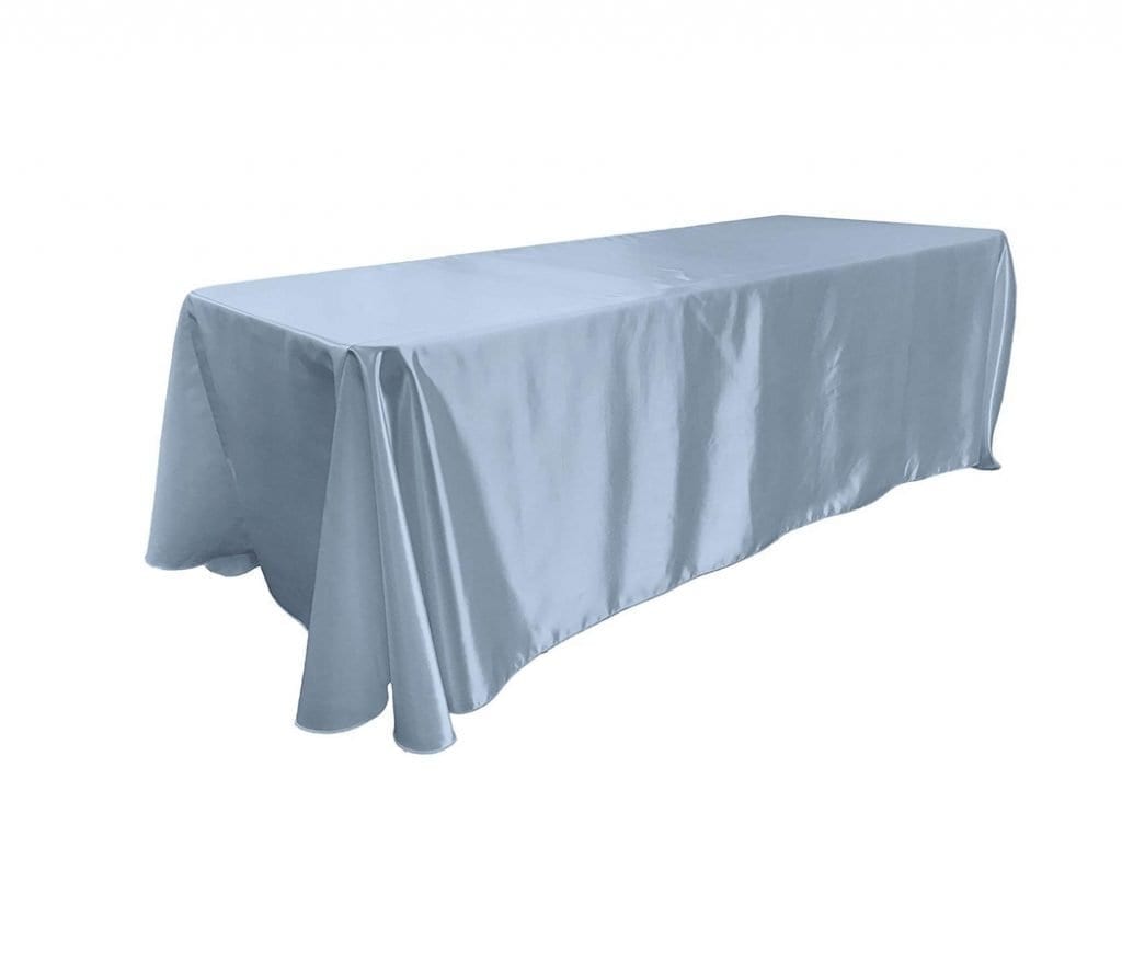 Light Blue Rectangle Satin Linen - Events Delivered By Utah Chair Rental