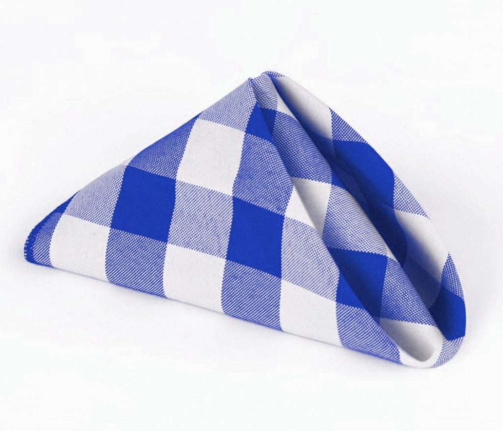 Checkered Royal Blue Napkin - Events Delivered By Utah Chair Rental